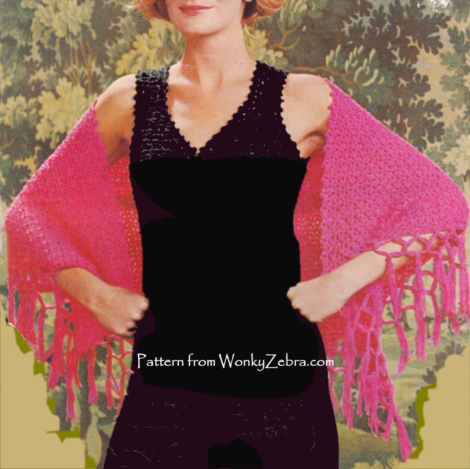 WonkyZebra - WZZ1092 Crocheted Shawl and Festival or Evening Crop Top ...